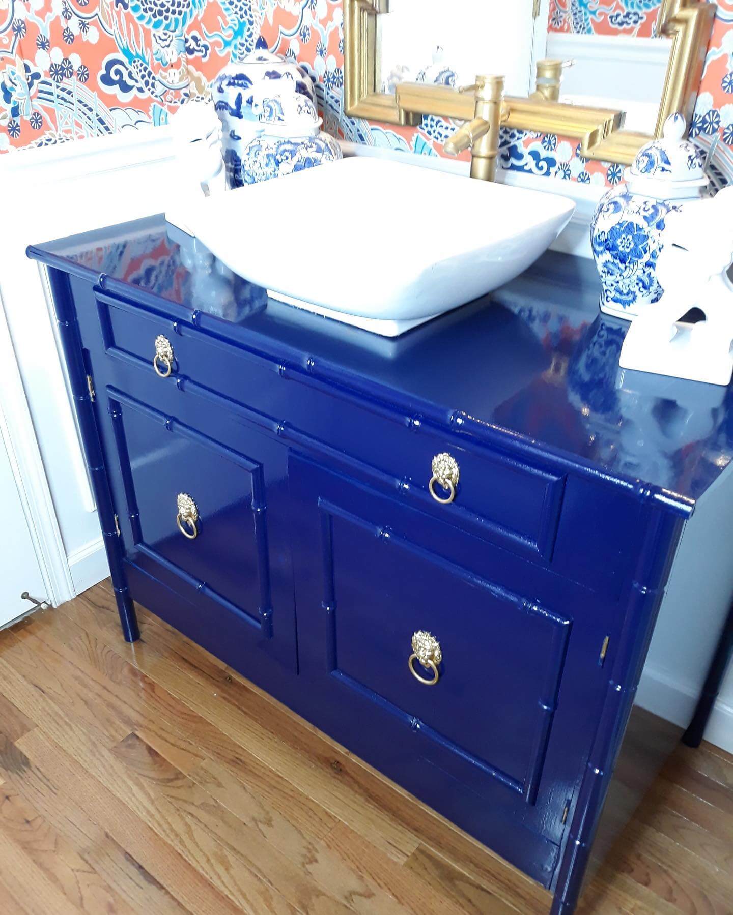 Navy Blue Vanity Bathroom Ideas For Bold Elegance